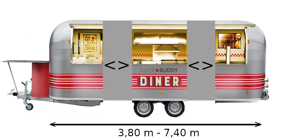 Silver BUDDY★STAR - Diner, american Foodtrailer große Auswahl